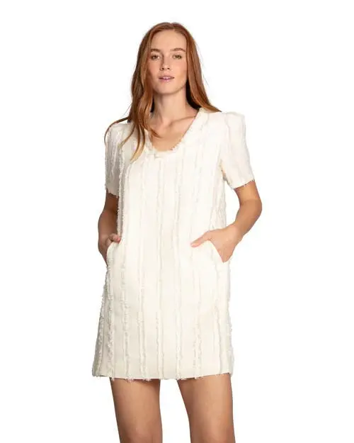 BELLE & BLOOM Solana Fringe Shift Mini Dress - Natural
