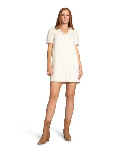 BELLE & BLOOM Solana Fringe Shift Mini Dress - Natural