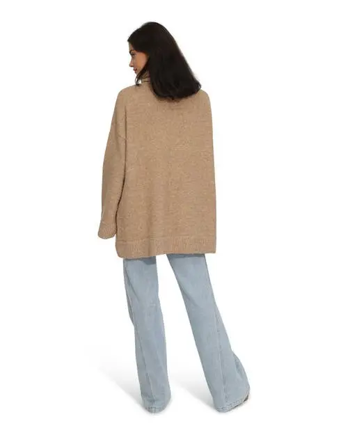BELLE & BLOOM Oversized Tunic Sweater - Beige
