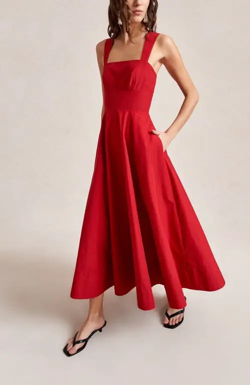 LA LIGNE Myrtle Fit-and-flare Midi Dress - Lipstick