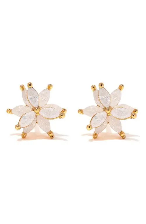 GIRLS CREW Floral Stud Earrings - Gold