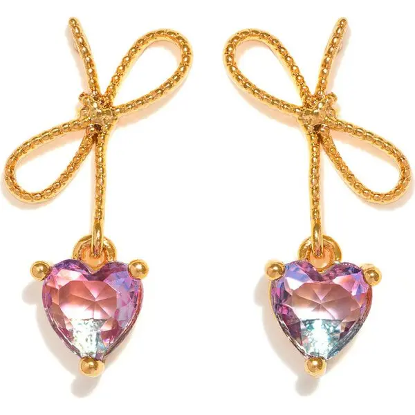 GIRLS CREW Heartstrings Drop Earrings - Gold