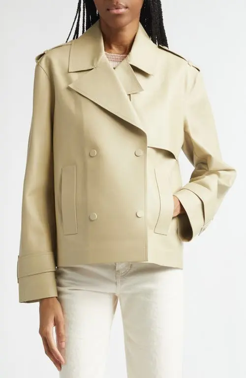 Veronica Beard Heathcliff Crop Leather Trench Coat