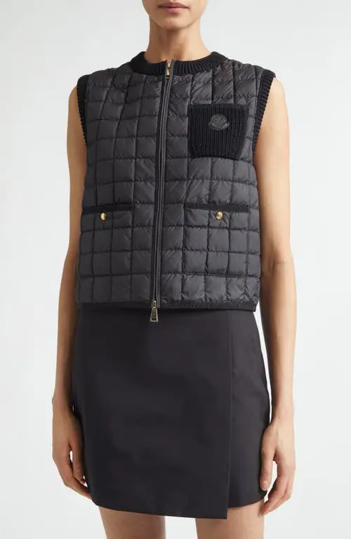 Moncler Knit & Quilted Down Vest