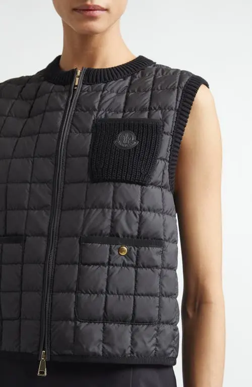 Moncler Knit & Quilted Down Vest