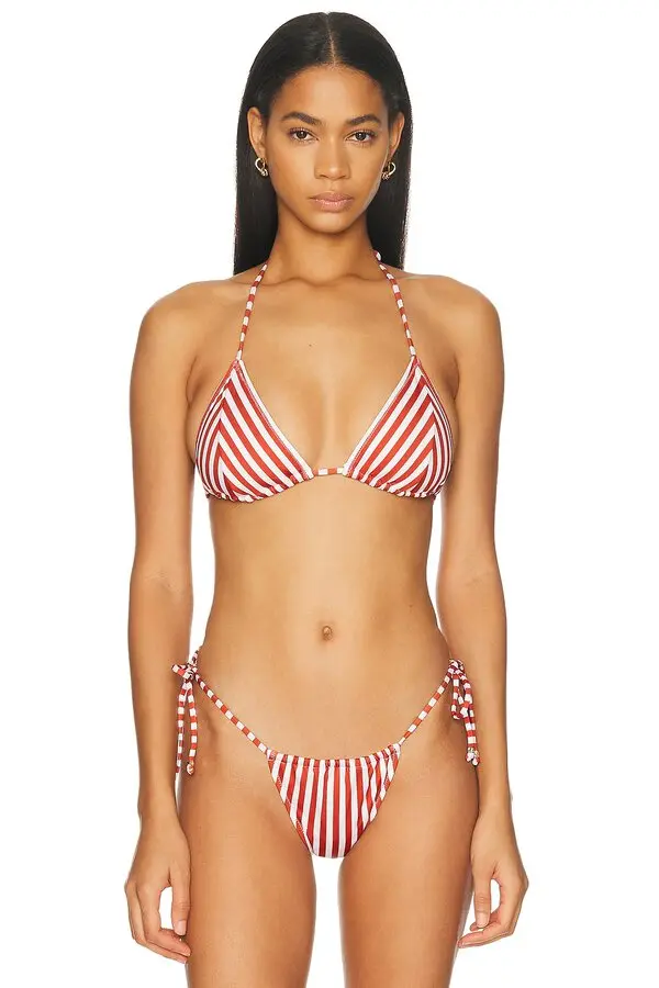 BANANHOT Liri Bikini Top - Russet Stripes