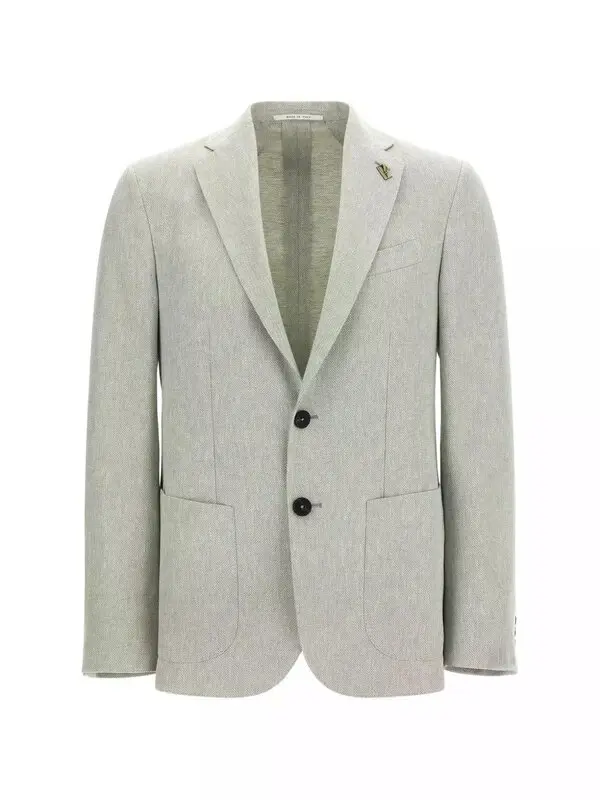 Pal Zileri Brera Chevron-pattern Blazer - Grey