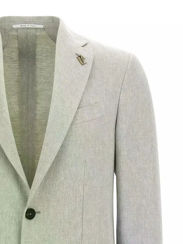 Pal Zileri Brera Chevron-pattern Blazer - Grey