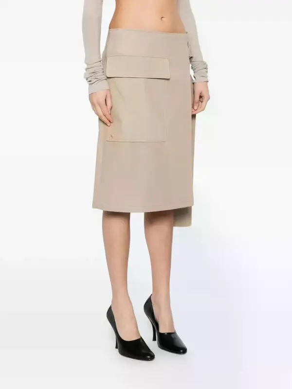 COURREGES Pocket Belted Midi Skirt