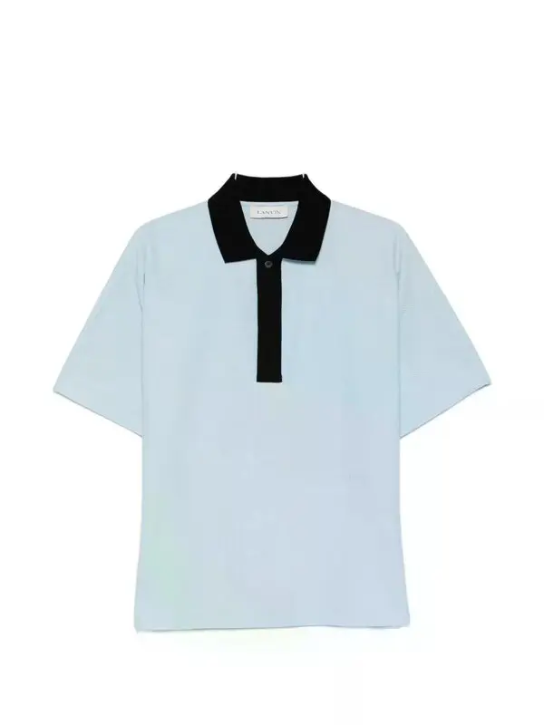 LANVIN Short-sleeve Contrast Polo Shirt - Blue
