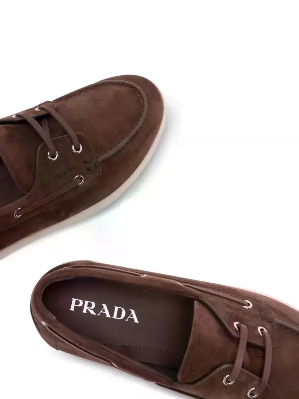 Prada Suede Boat Shoes