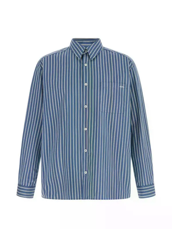 A.p.c. Malo Striped-pattern Chest-pocket Shirt