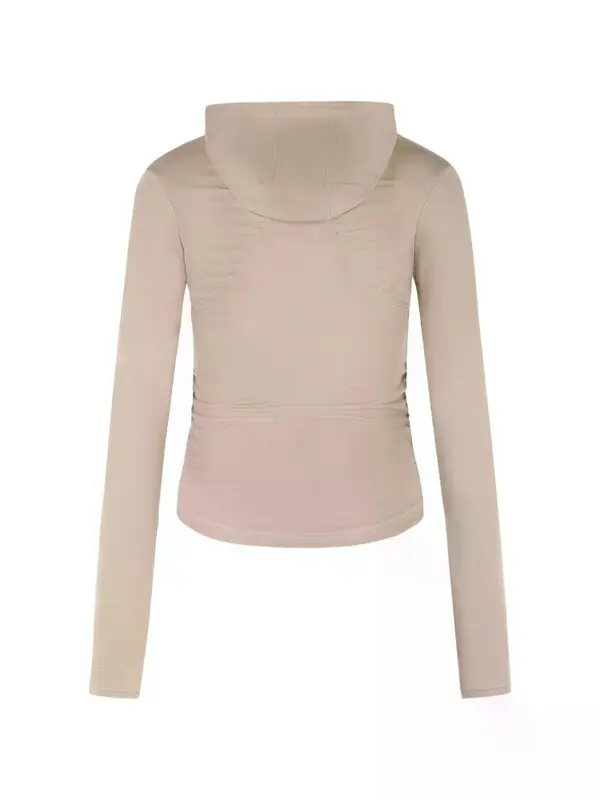 Adidas By Stella McCartney Longsleeve Hooded Knitwear With Partial Zip Closure - Neutrals