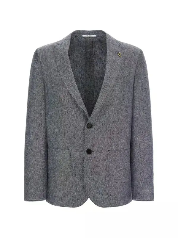 Pal Zileri Chevron-pattern Single-breasted Blazer
