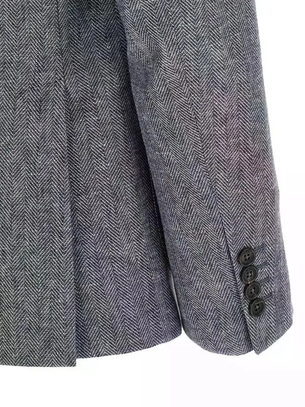 Pal Zileri Chevron-pattern Single-breasted Blazer