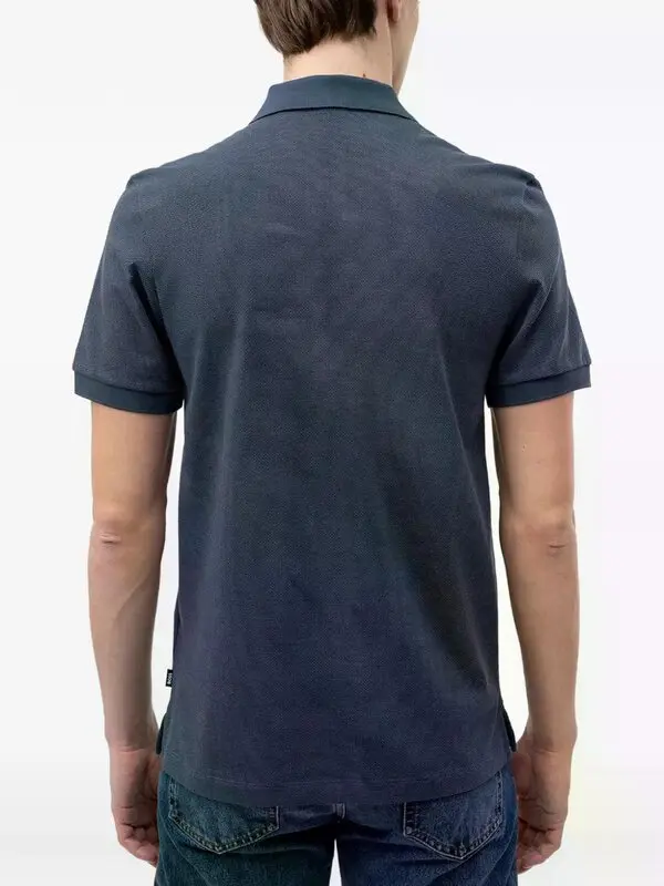 BOSS Textured Short-sleeved Polo Shirt - Blue