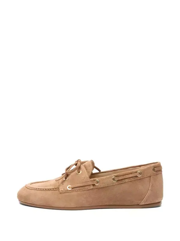 STUART WEITZMAN Suede Lace-up Loafers - Neutrals