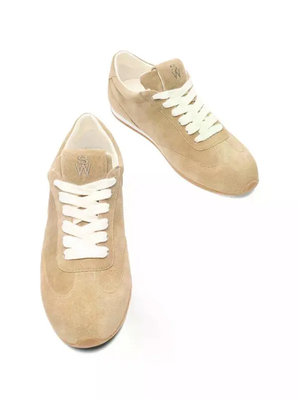 STUART WEITZMAN Suede Lace-up Sneakers - Neutrals