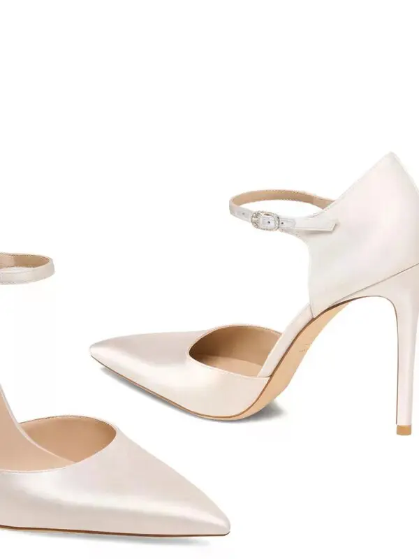 STUART WEITZMAN Crystal-embellished Ankle Strap Pumps