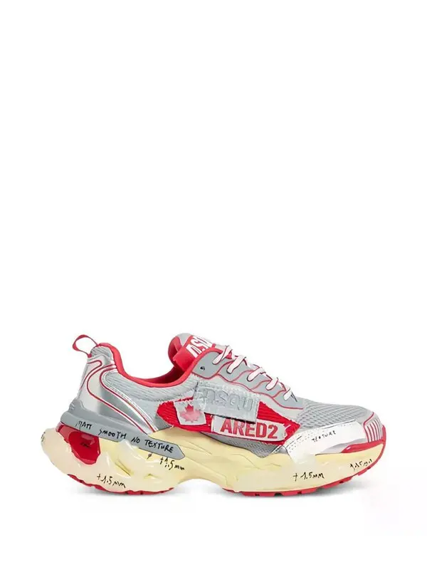 Dsquared2 Faster" Sneakers With Deconstructed Sole - Silver