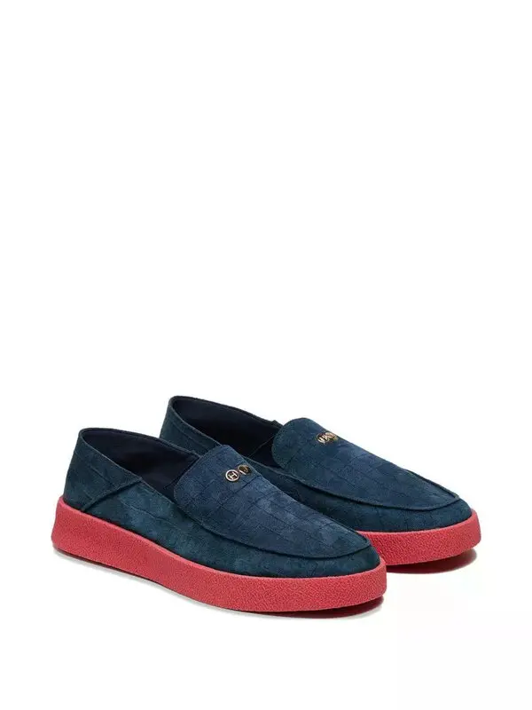 HIDE&JACK Crocodile-effect Slip-on Sneakers - Blue