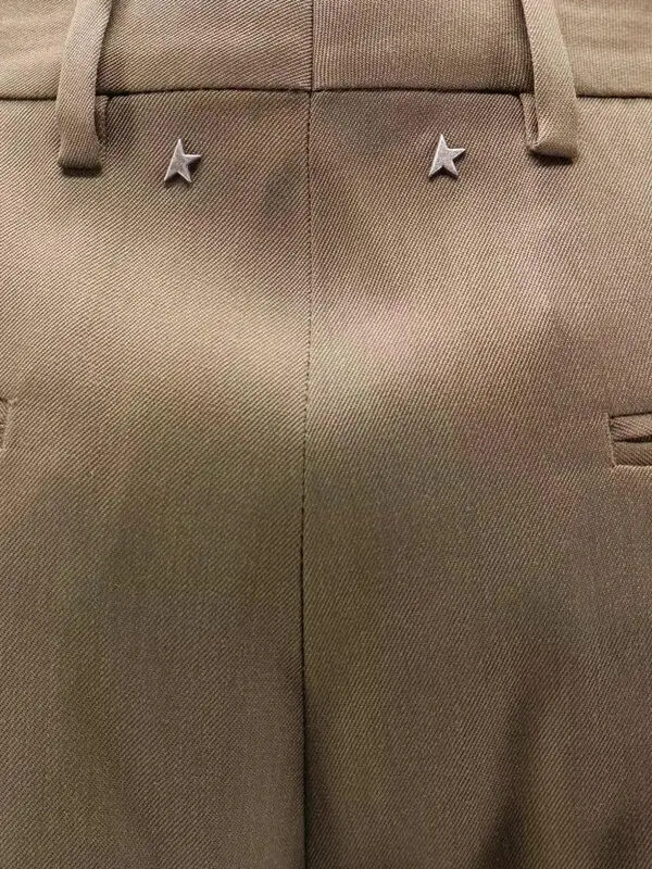 GOLDEN GOOSE Pleated Wool Gabardine Shorts