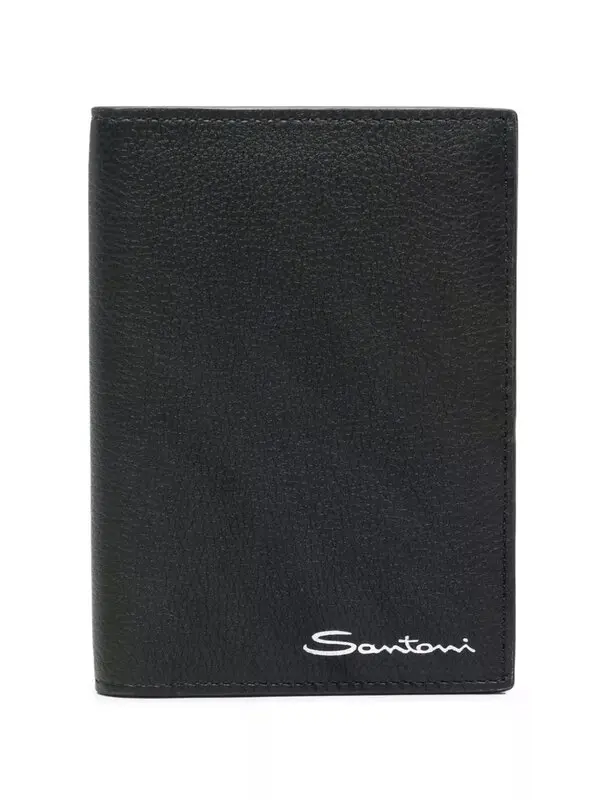 Santoni Leather Wallet - Black