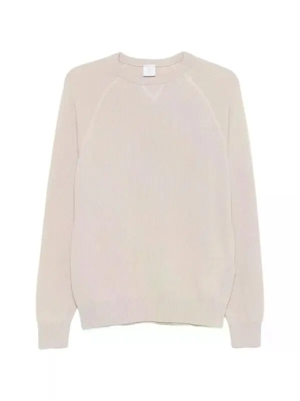 Eleventy Round-neck Fine Knit Sweater - Neutrals