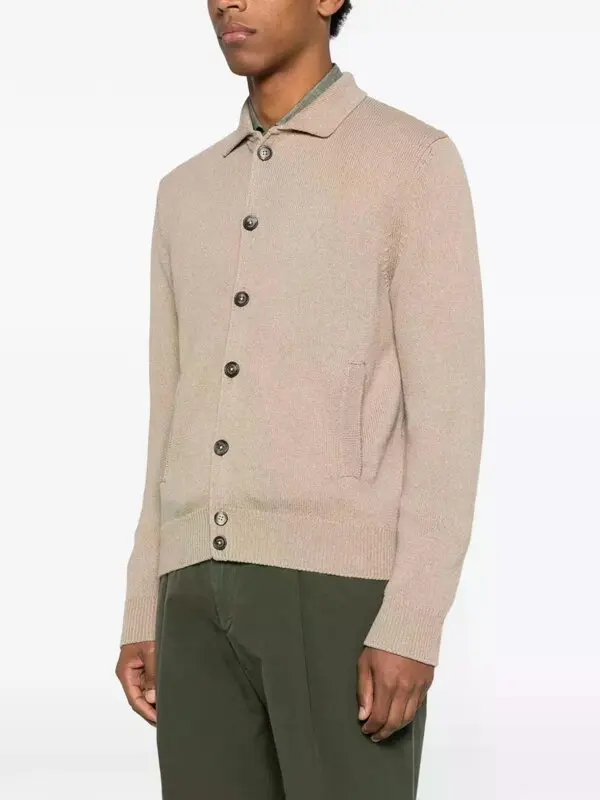 Eleventy Button Cotton Cardigan - Neutrals