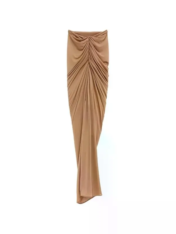Atlein Draped-effect Skirt - Brown