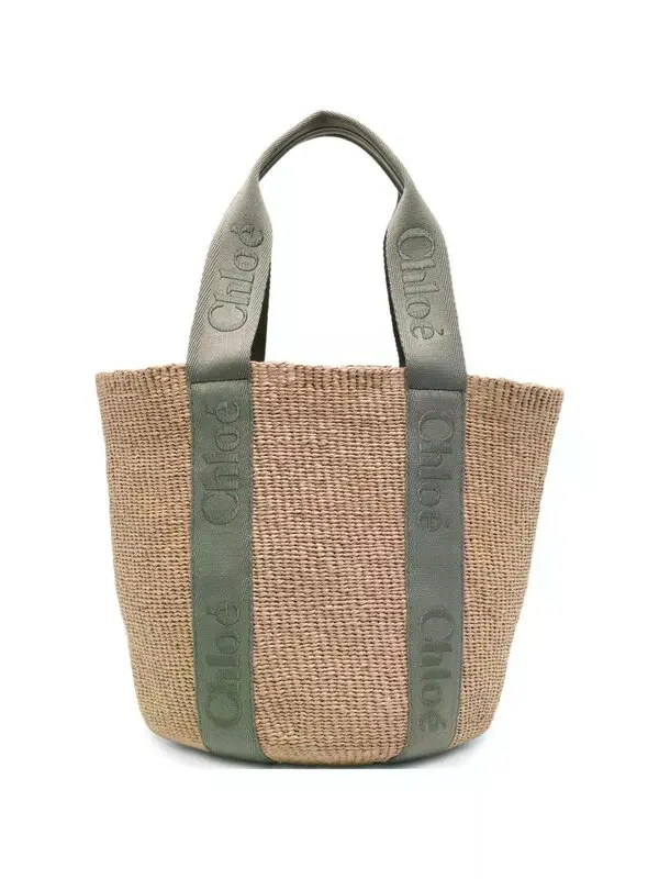 Chloé Logo-strap Tote Bag - Neutrals