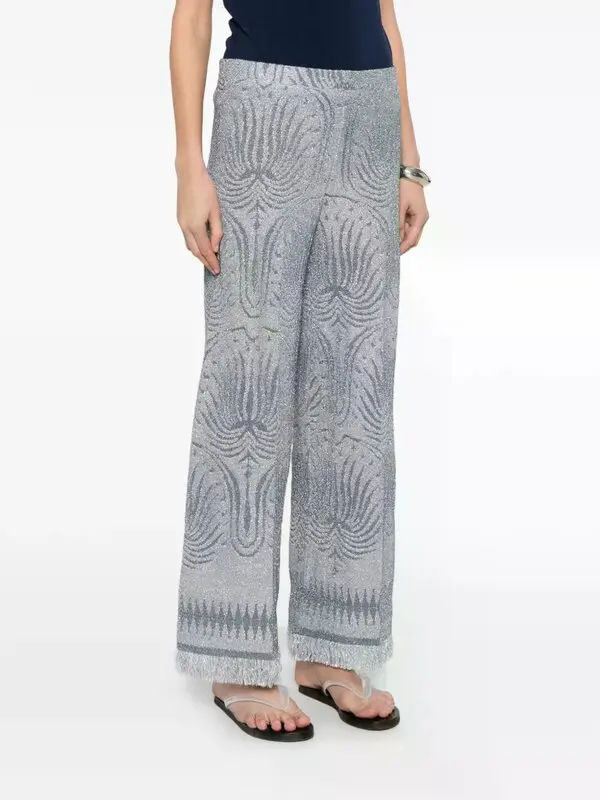CIRCUS HOTEL Patterned Frayed Trousers