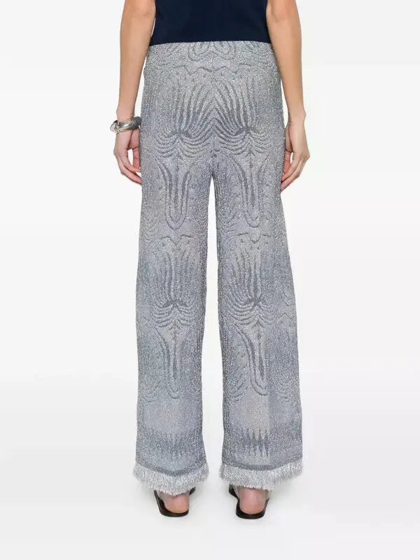 CIRCUS HOTEL Patterned Frayed Trousers