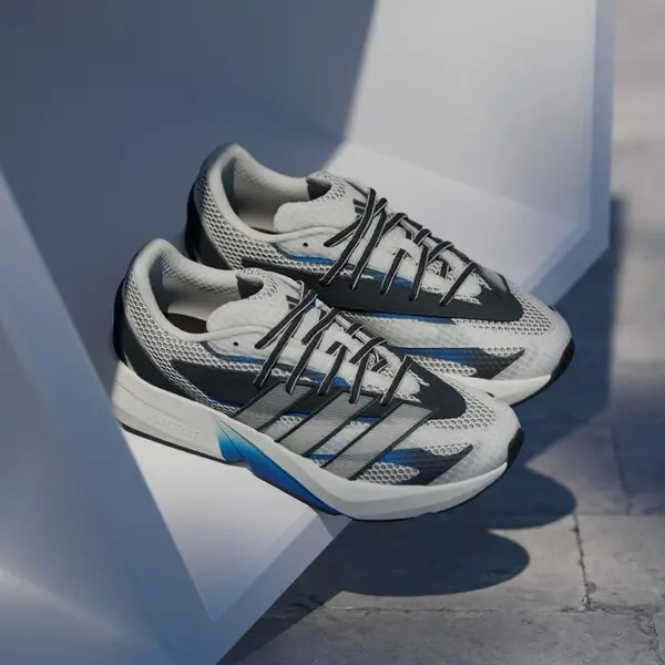 Adidas Lightblaze Lace Up Sneakers - Off White / Off White / Bright Royal