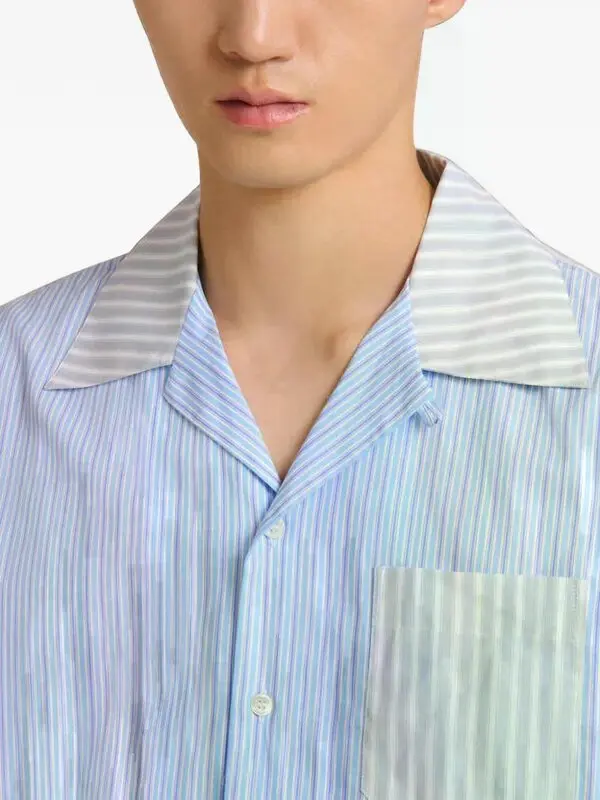 Marni Striped Poplin Bowling Shirt With Contrast Accents