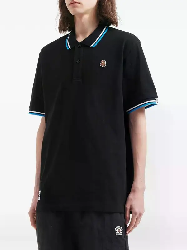 FINGERCROXX Logo-appliqué Polo Shirt - Black