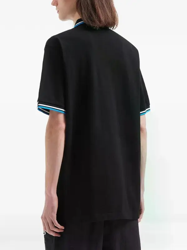 FINGERCROXX Logo-appliqué Polo Shirt - Black