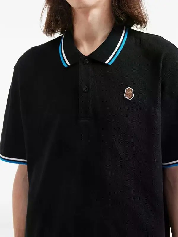 FINGERCROXX Logo-appliqué Polo Shirt - Black