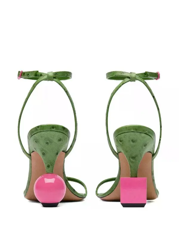 Jacquemus The Bisou Cube-heel Sandals - Green