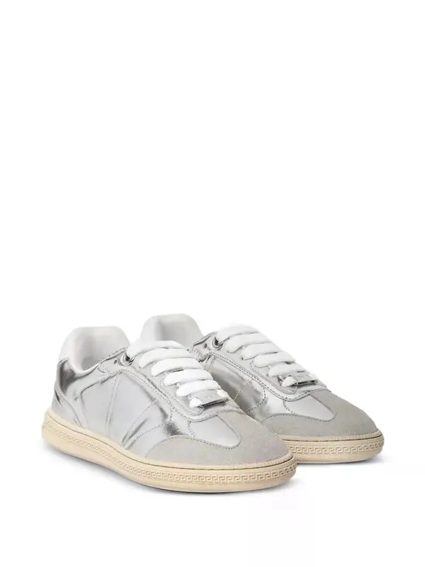 Versace Panelled Metallic Sneakers
