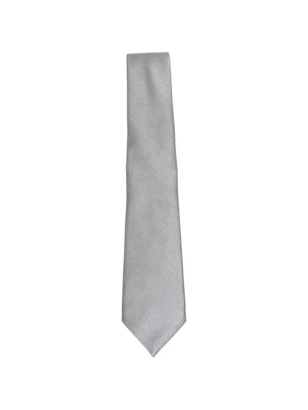 Giorgio Armani Striped Silk Neck Tie - Grey