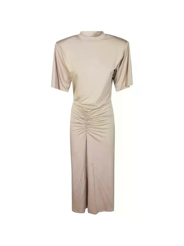 Andamane Ruched Midi Dress - Neutrals