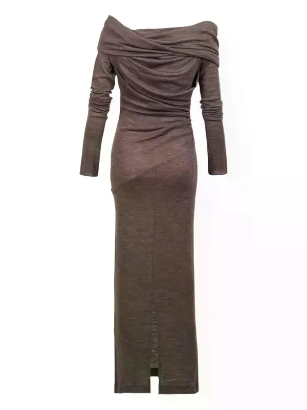ENTIRE STUDIOS Off-shoulder Draped Wool Maxi Dress