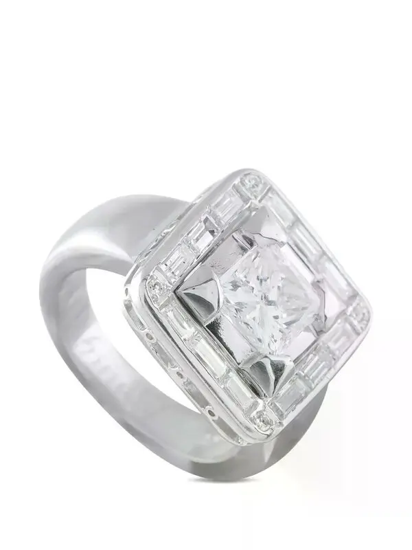 LB EXCLUSIVE Diamond Square Ring - Silver