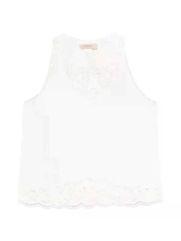 TWINSET Lace Detail Blouse - White