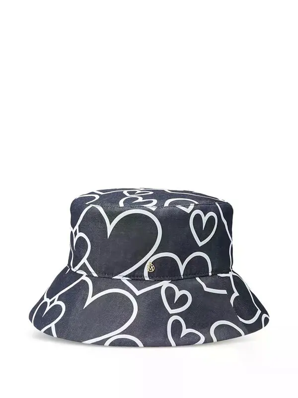 MAISON MICHEL Harper Heart-patterned Bucket Hat - Blue