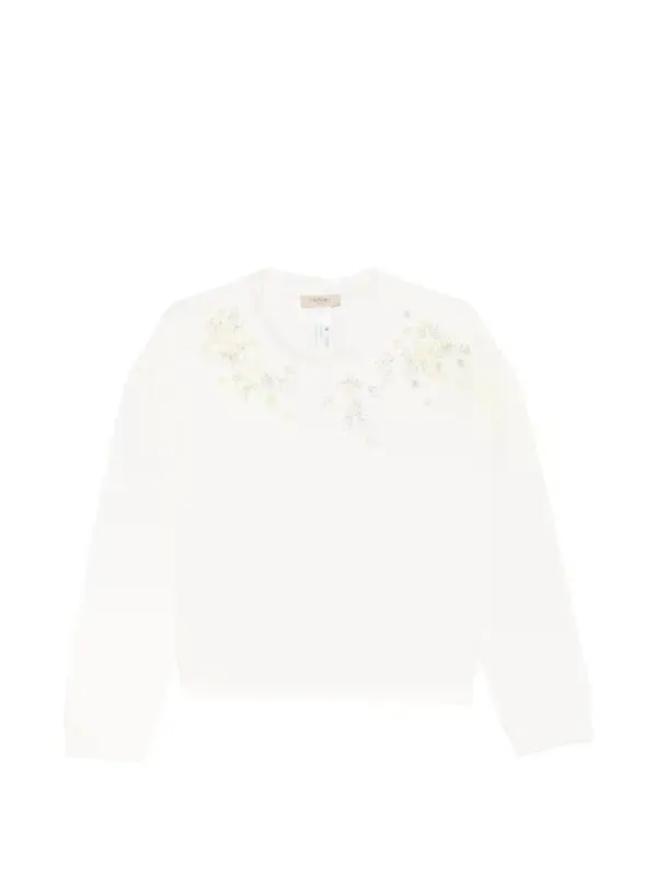 TWINSET Floral-appliqué Sweater - Neutrals