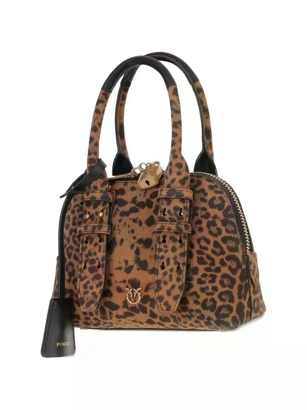 Pinko Mini Leopard-print Padlock Bag