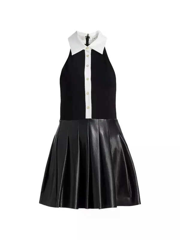 Alice + Olivia Collared Pleated Mini Dress