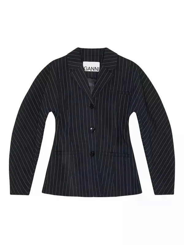 GANNI Pinstripe Button-fastening Blazer
